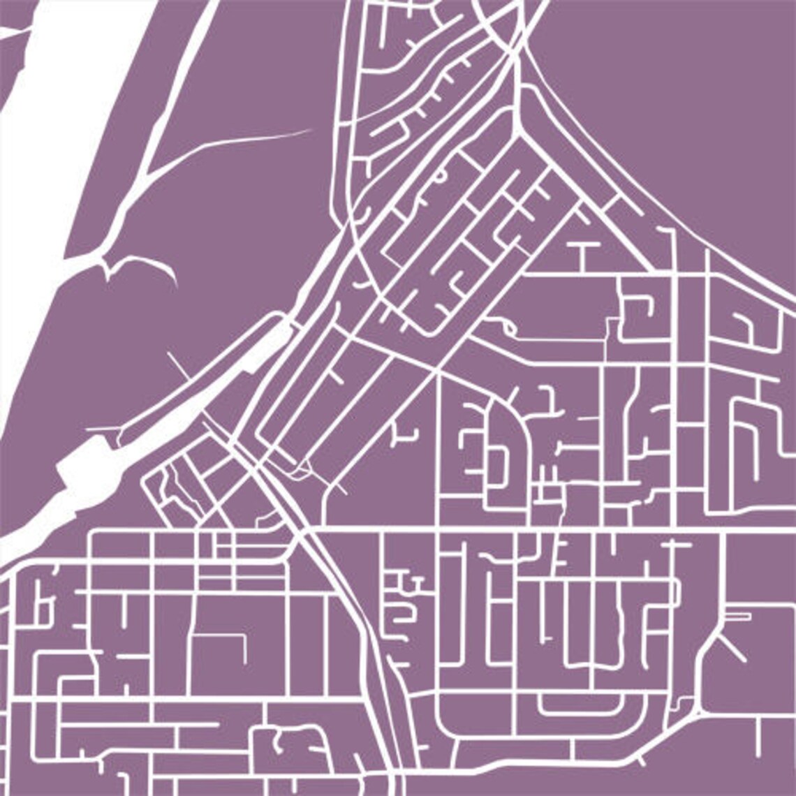 Ladner Delta Map Poster Print BC Canada - Etsy UK