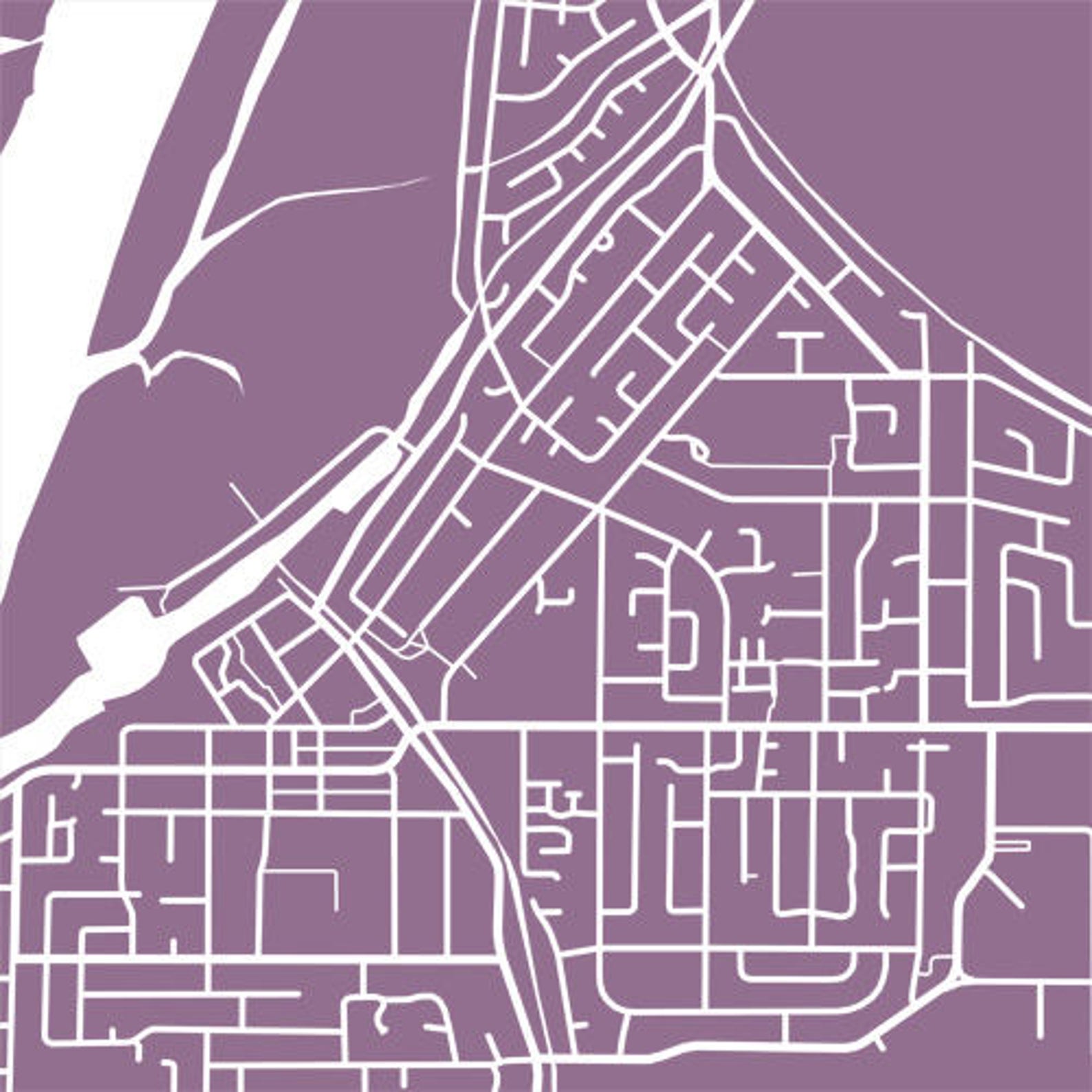 Ladner Delta Map Poster Print BC Canada - Etsy UK