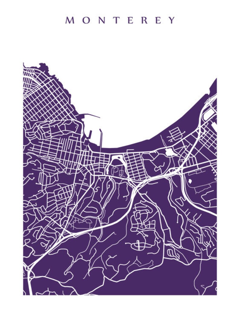 Monterey Map Print California Poster - Etsy