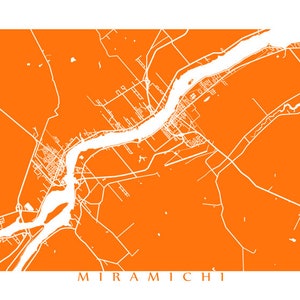 Miramichi, NB Map - New Brunswick Art Poster - Etsy