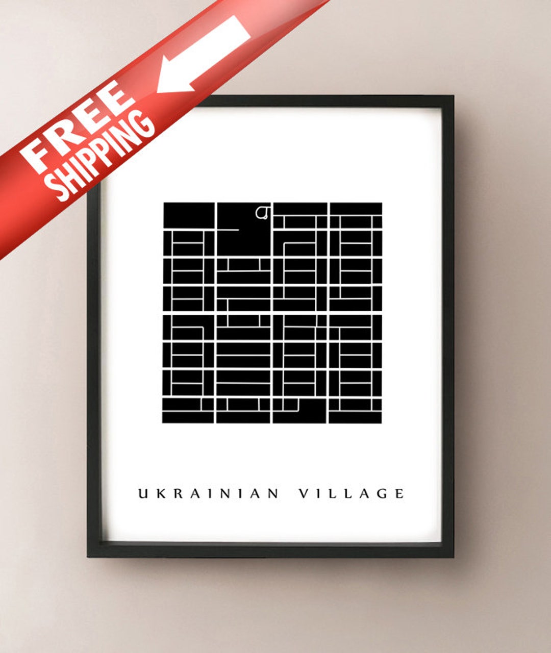 Ukrainian Village Map - Chicago Neighbourhood Art Print - Etsy
