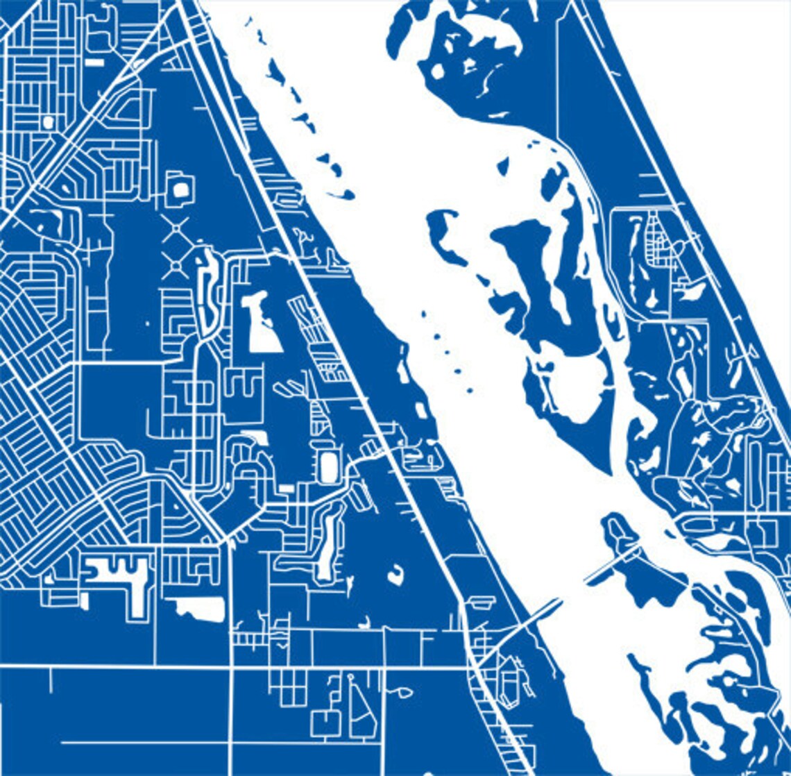 Sebastian Florida Map Art Print: Custom Color City Poster - Etsy