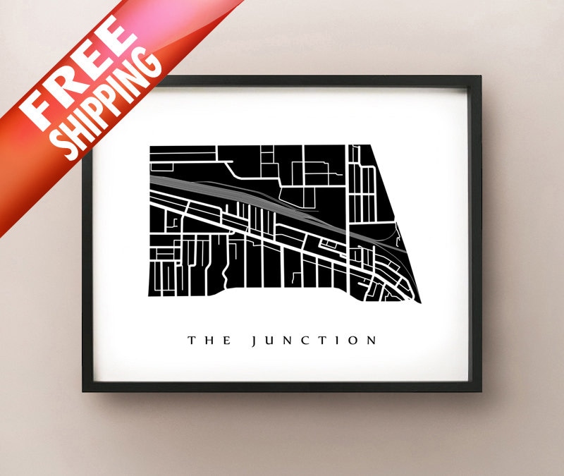 The Junction Map Toronto Neighbourhood Art Print | Etsy