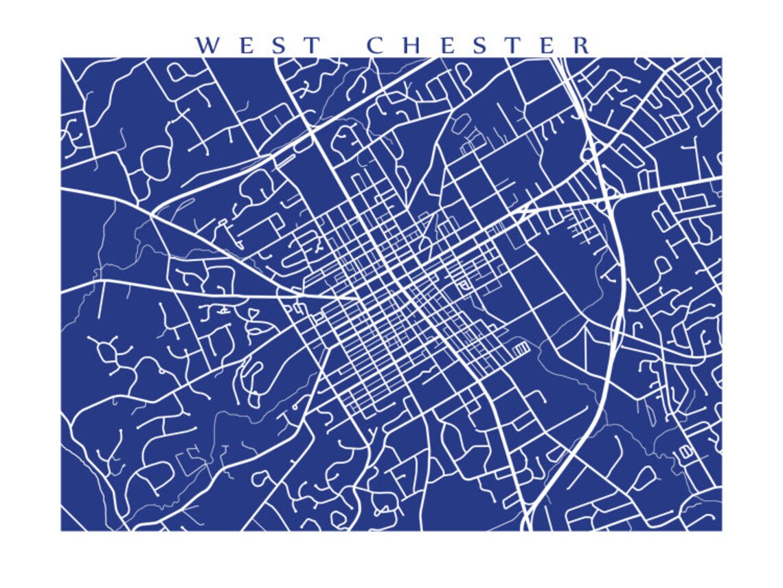 West Chester PA Map Pennsylvania Poster - Etsy