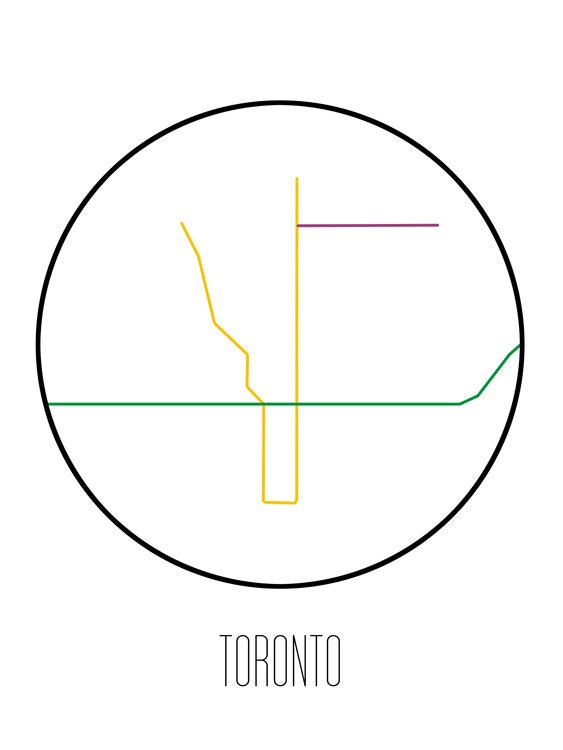 Toronto Subway Map Art: Minimalist Metro Print - Etsy