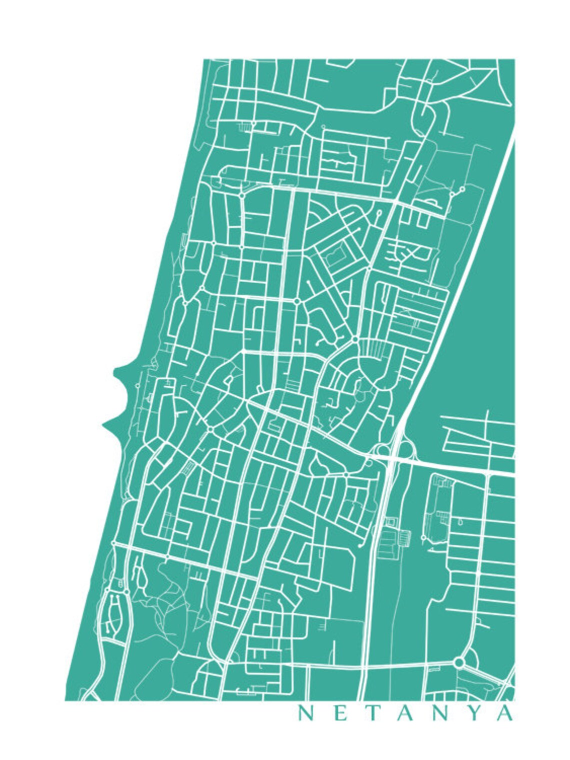 Netanya Map Print - Etsy