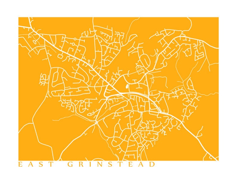 East Grinstead Map Print UK Wall Art England Poster - Etsy