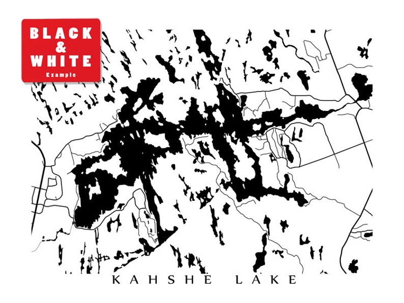 Kahshe Lake Muskoka Ontario Map Print - Etsy