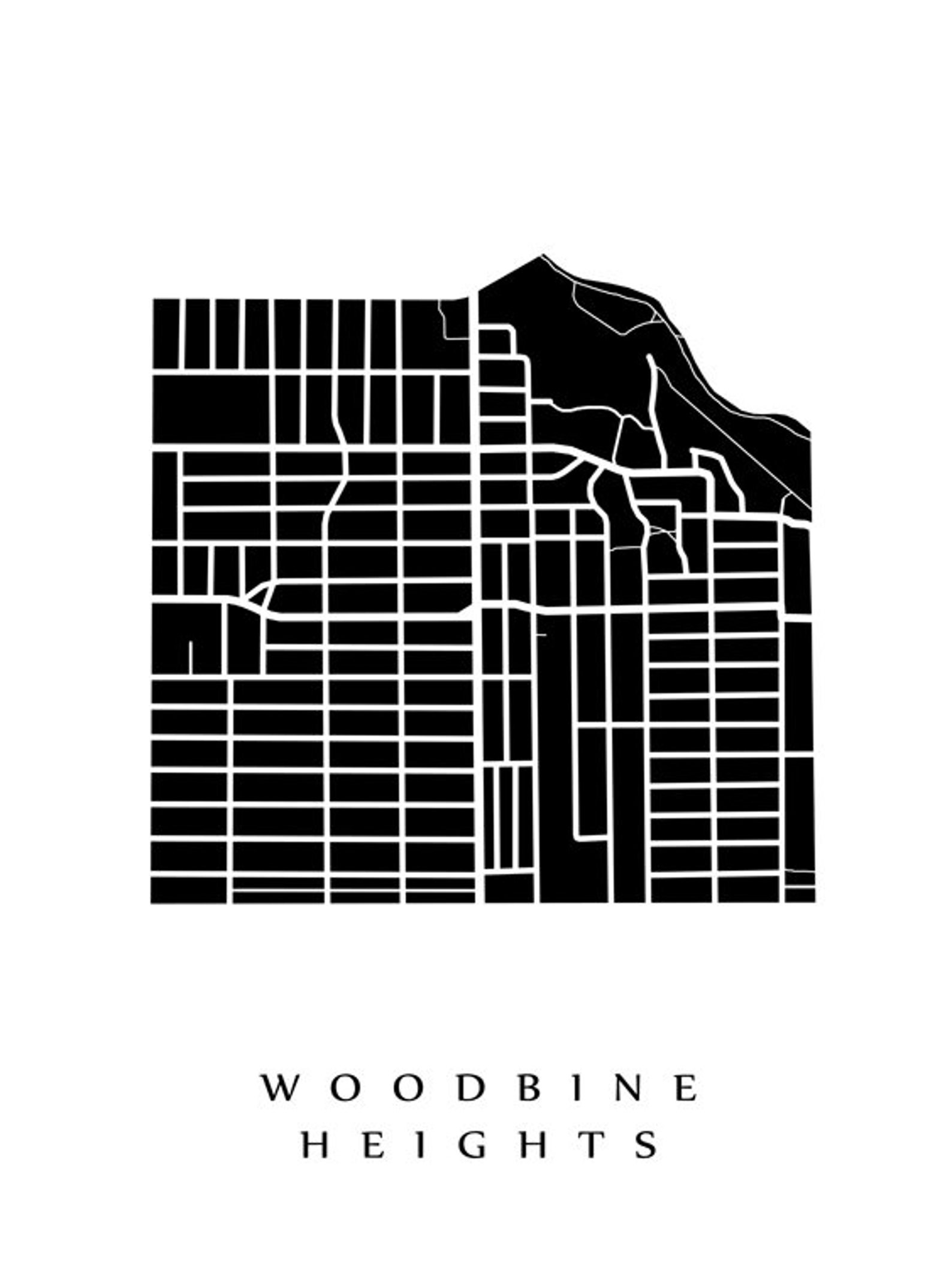 Woodbine Heights Map - East York, Toronto Neighbourhood Art Print - Etsy