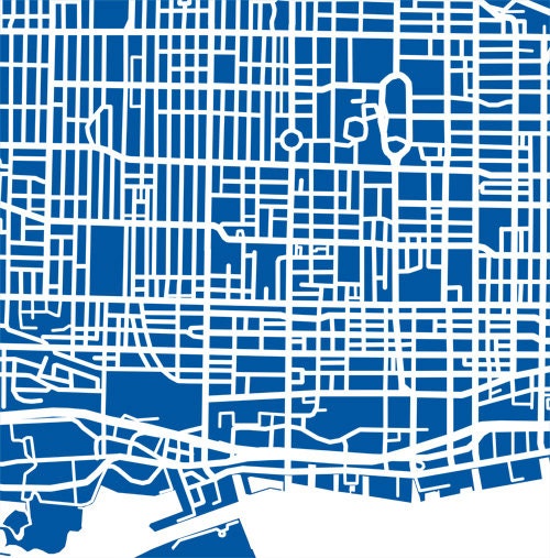 Downtown Toronto Map Art Ontario Poster Print | Etsy