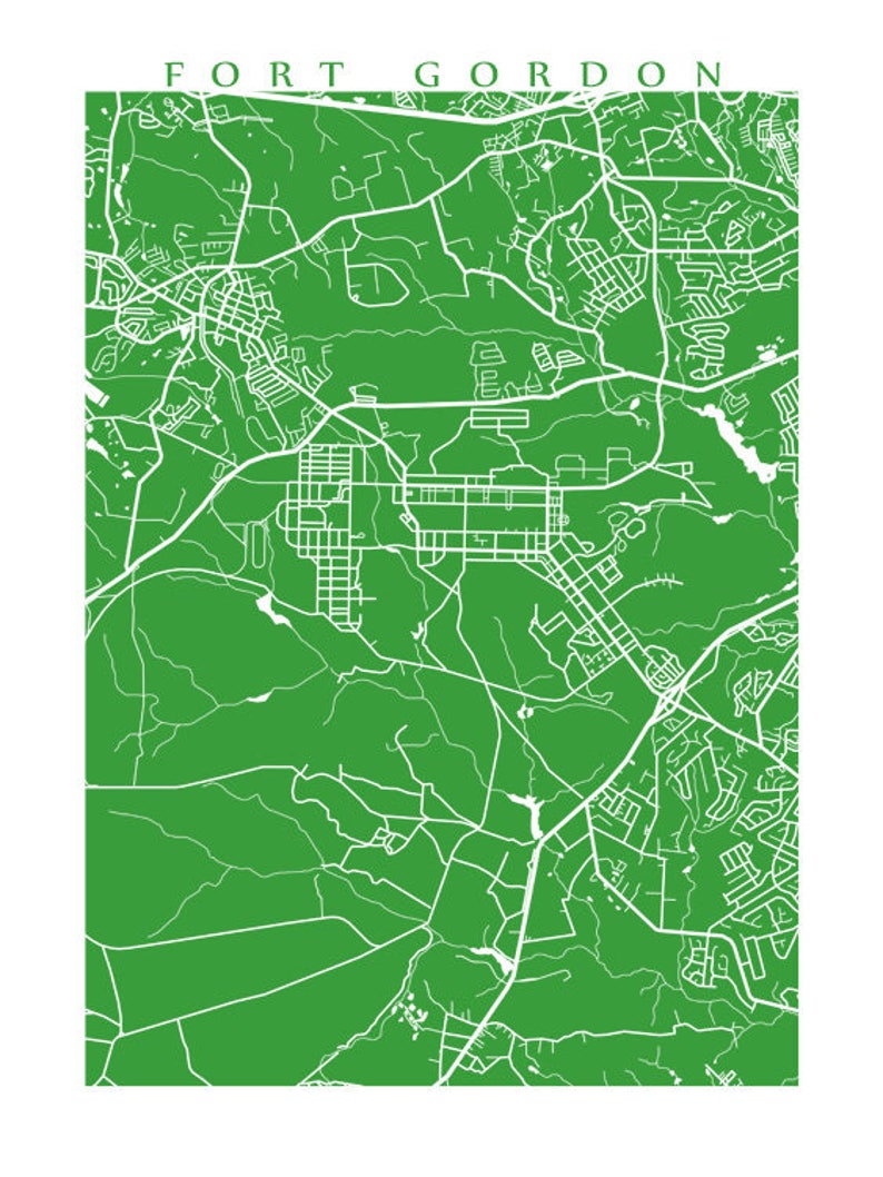 Fort Gordon Map Print Georgia Poster - Etsy