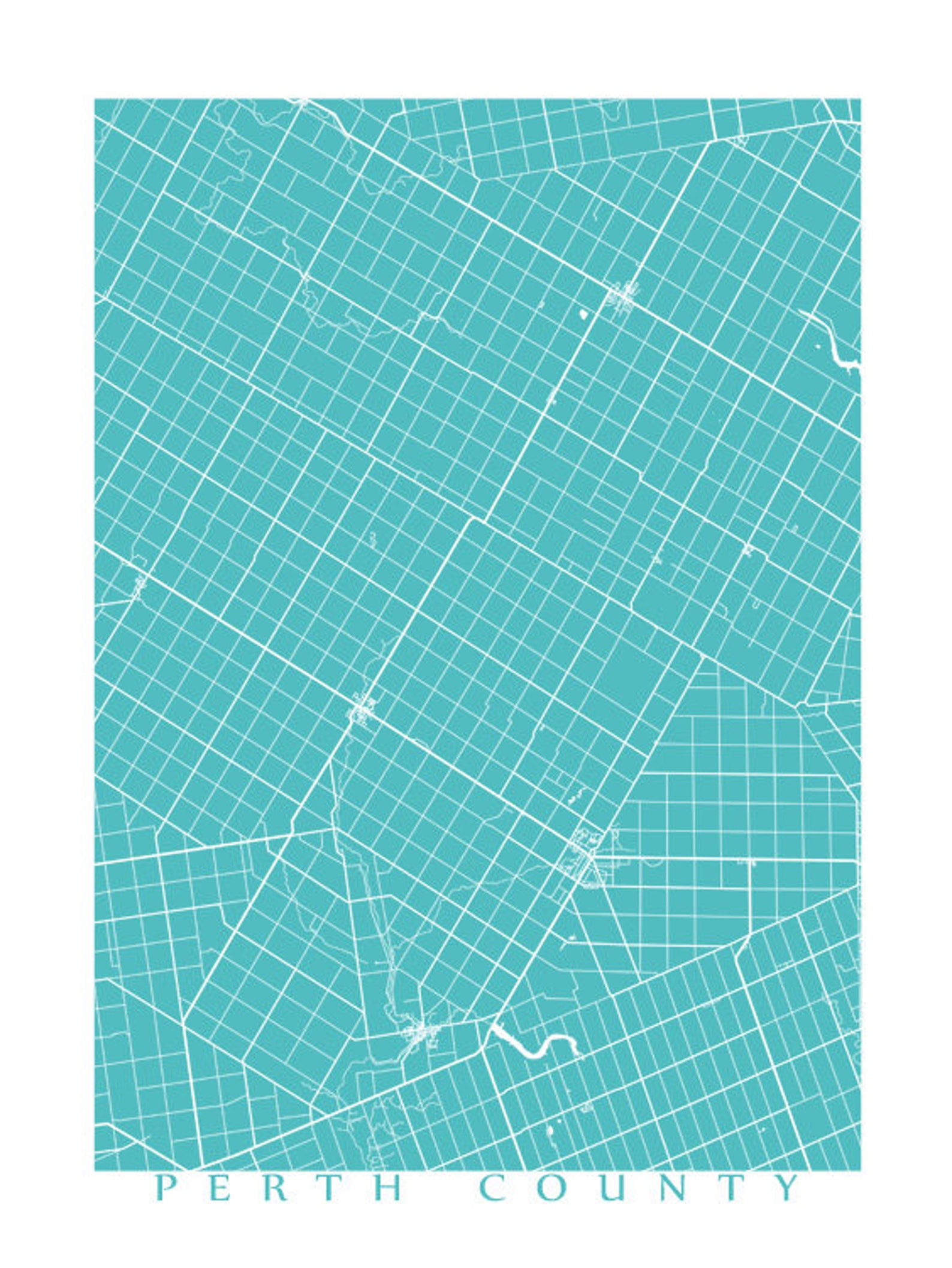 Perth County ON Map Ontario Print | Etsy