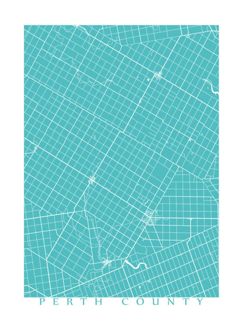 Perth County ON Map Ontario Print | Etsy