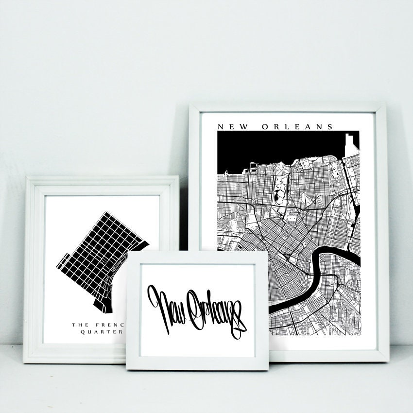 New Orleans LA Calligraphy Horizontal Script Design | Etsy