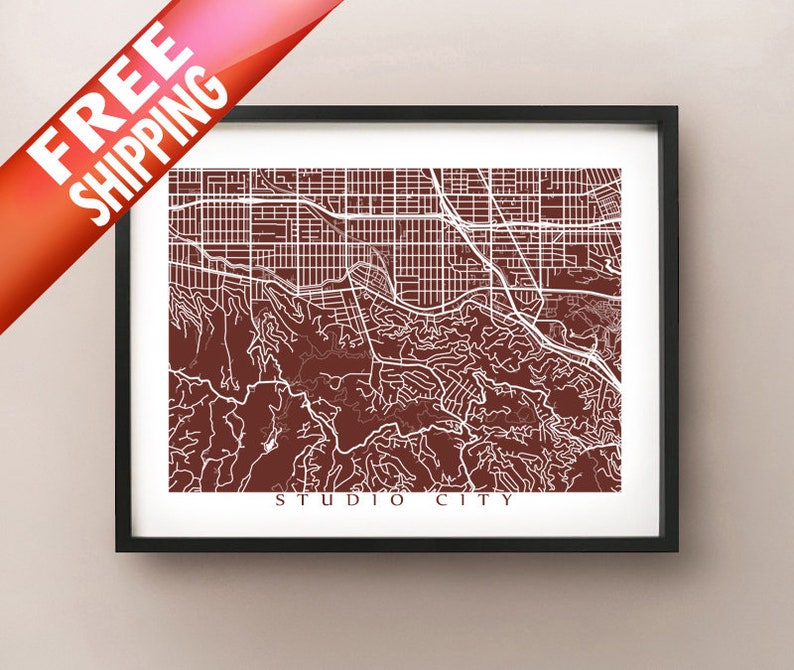 Studio City, Los Angeles Map Print - California Poster - Etsy