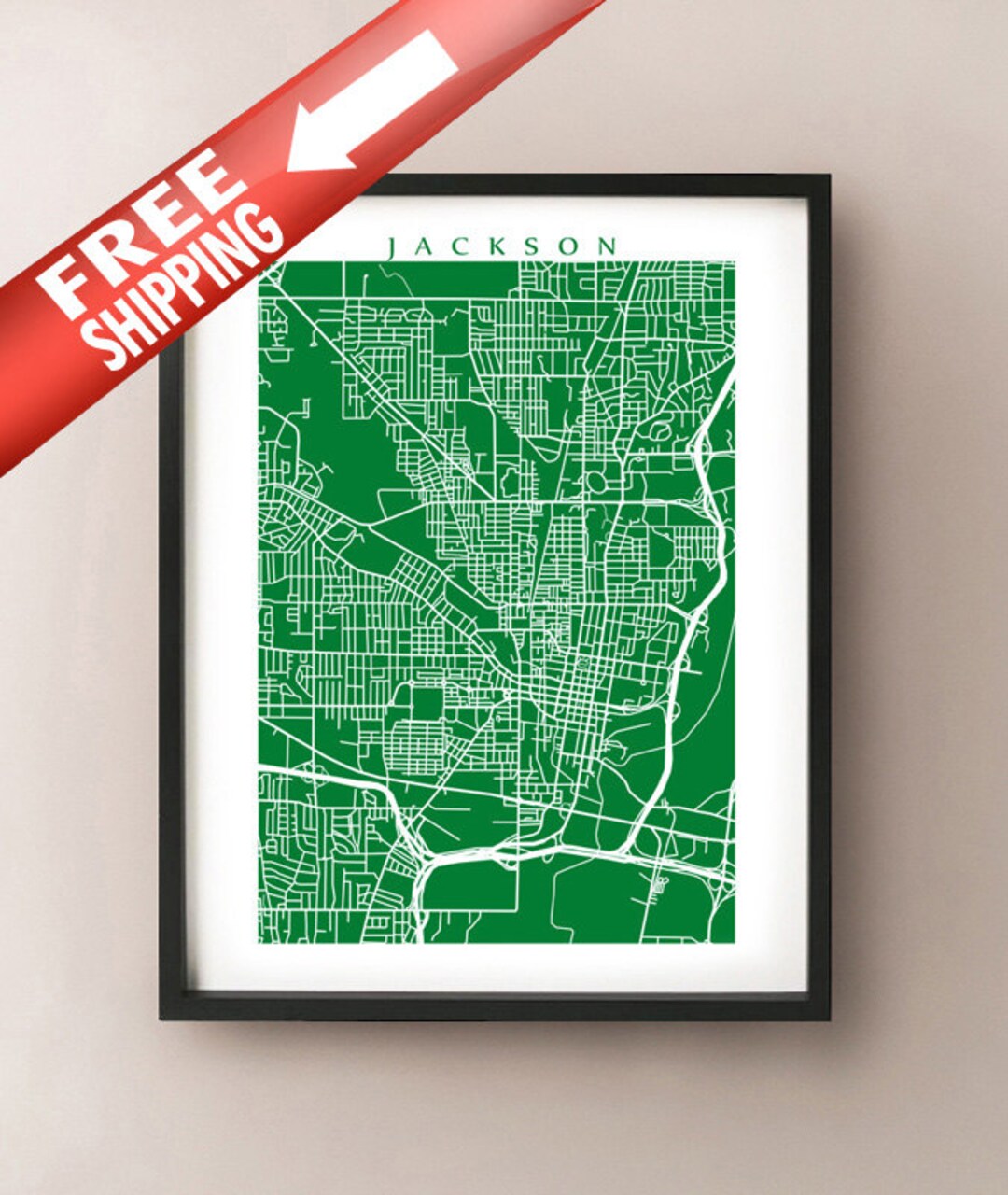 Jackson Map Print - Mississippi Art Poster - Etsy