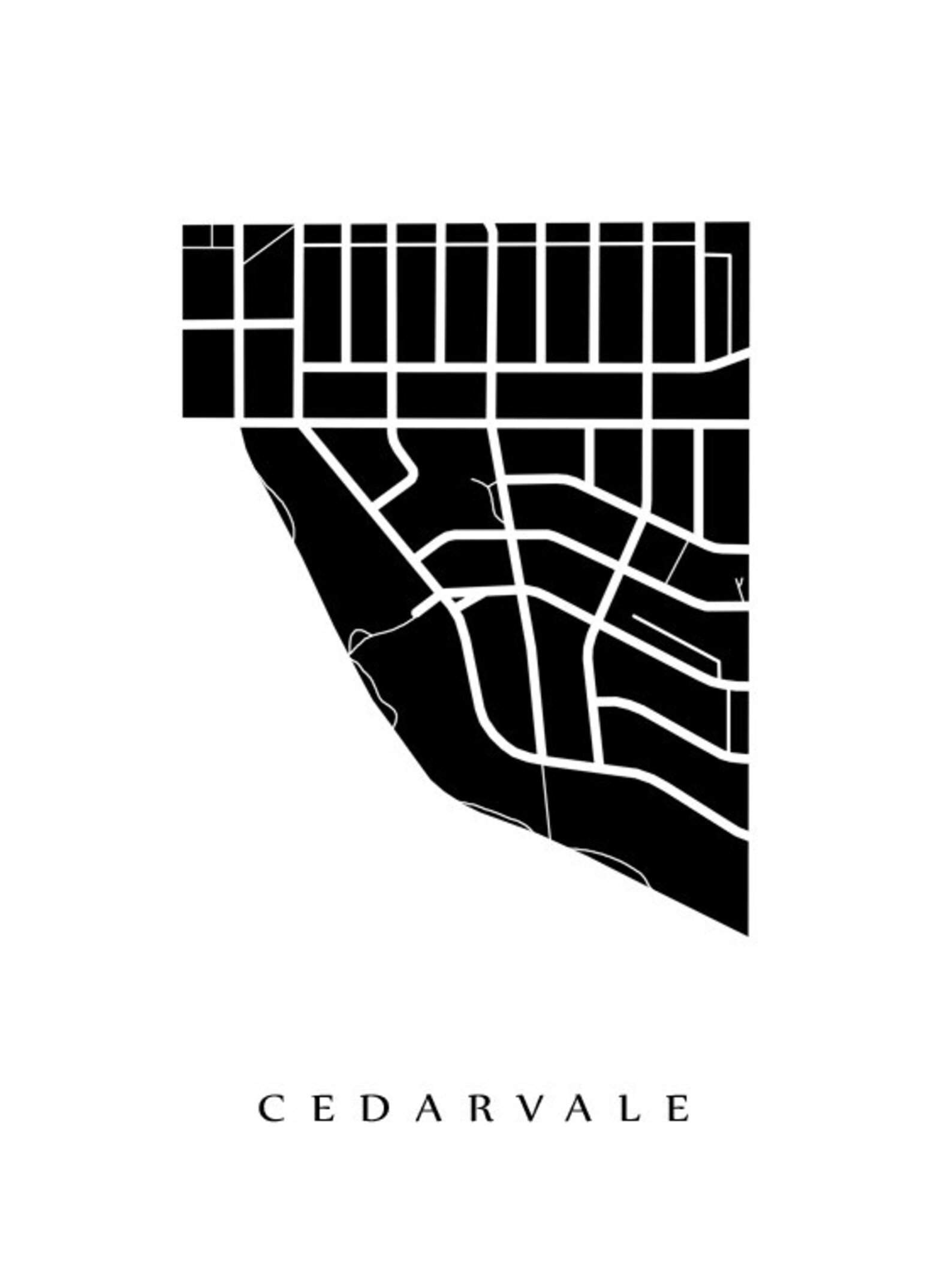 Cedarvale Map Toronto Neighbourhood Art Print - Etsy