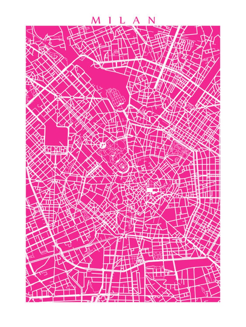 Milan Map Print Italy Art Poster - Etsy Canada