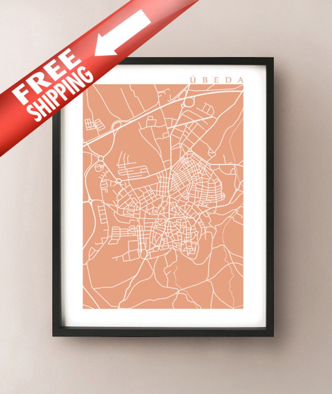 Úbeda, Spain Map - Art Print - Etsy