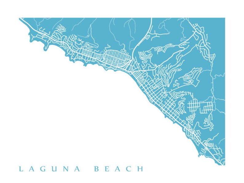 Laguna Beach Map Print - Etsy