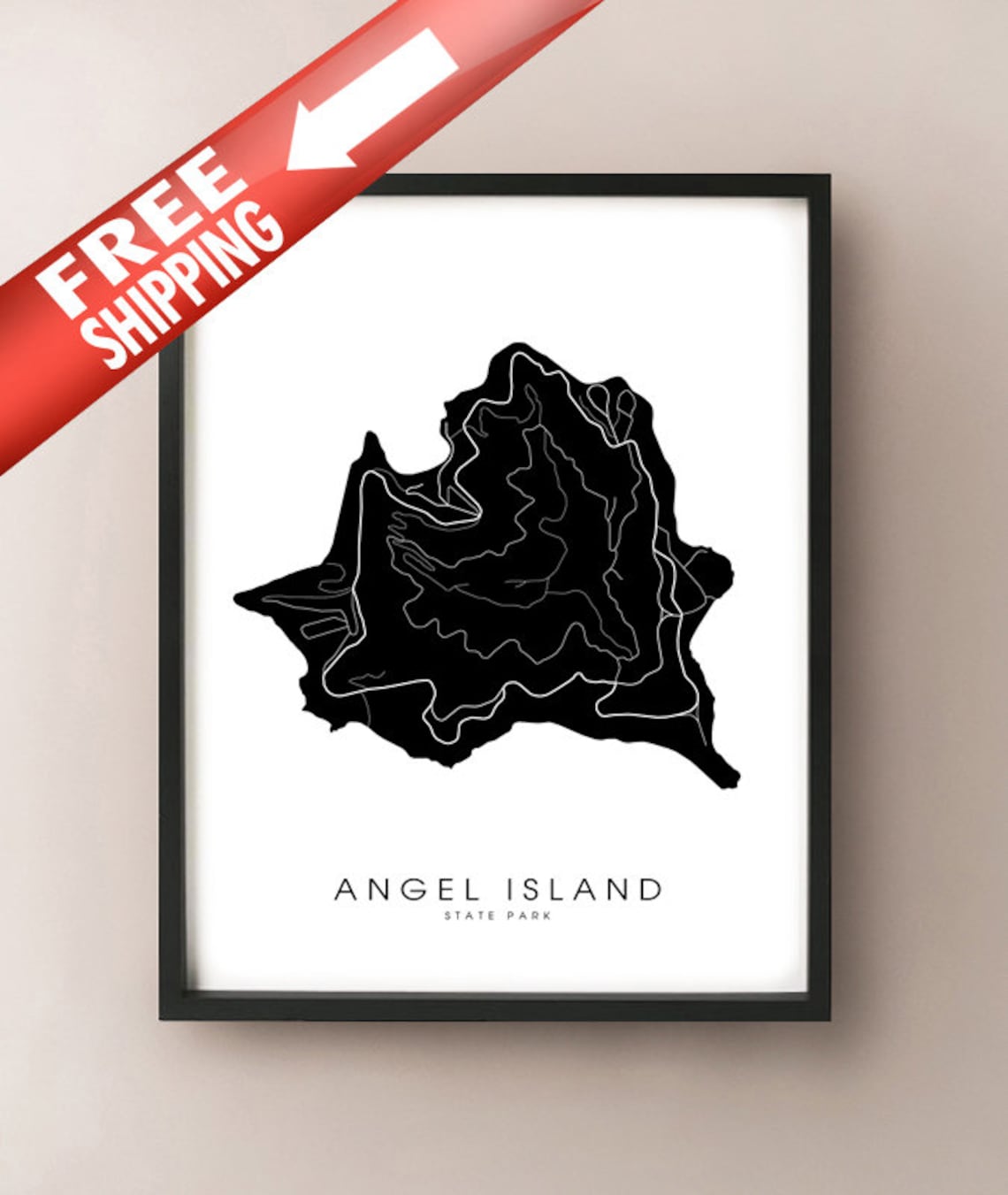 Angel Island State Park California Map Print | Etsy