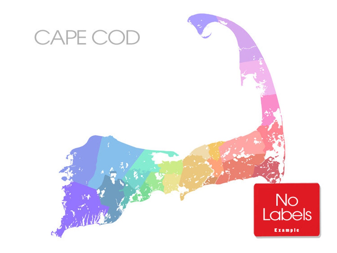 Cape Cod MA State Map Custom Print - Etsy