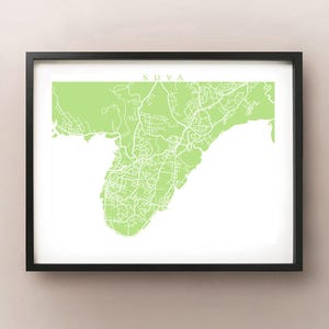 Suva, Fiji Map Print - Etsy