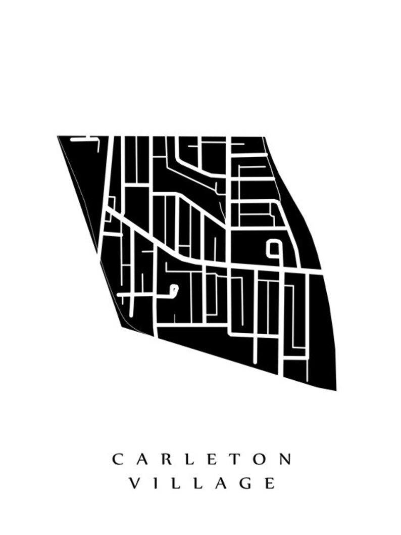 Carleton Village Map Toronto Neighbourhood Art Print | Etsy