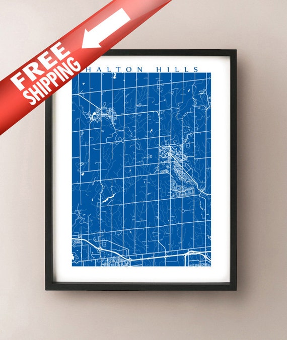 Halton Hills Map Print Georgetown Acton Ontario Poster Art | Etsy