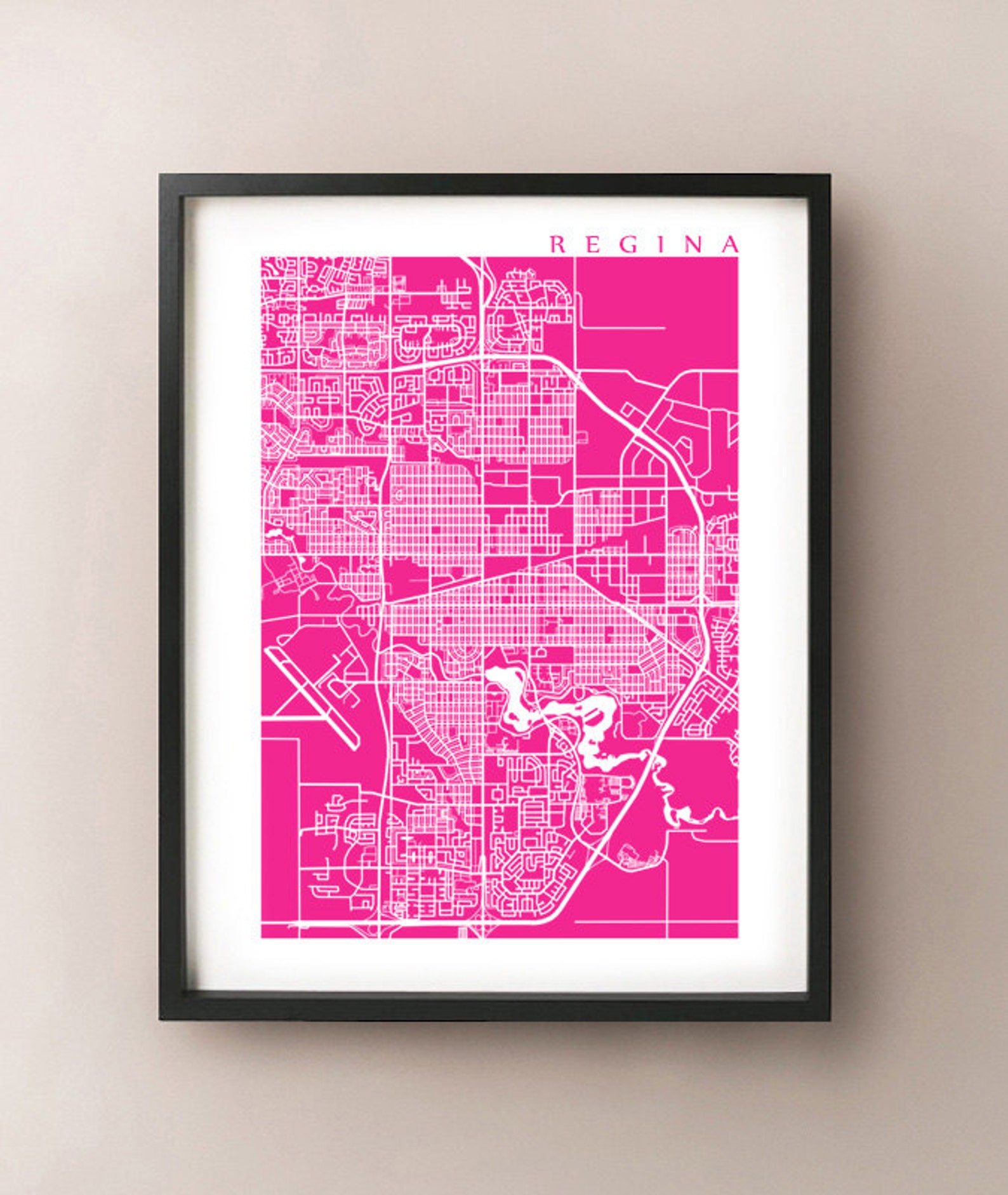 Regina Map Print Saskatchewan Poster - Etsy