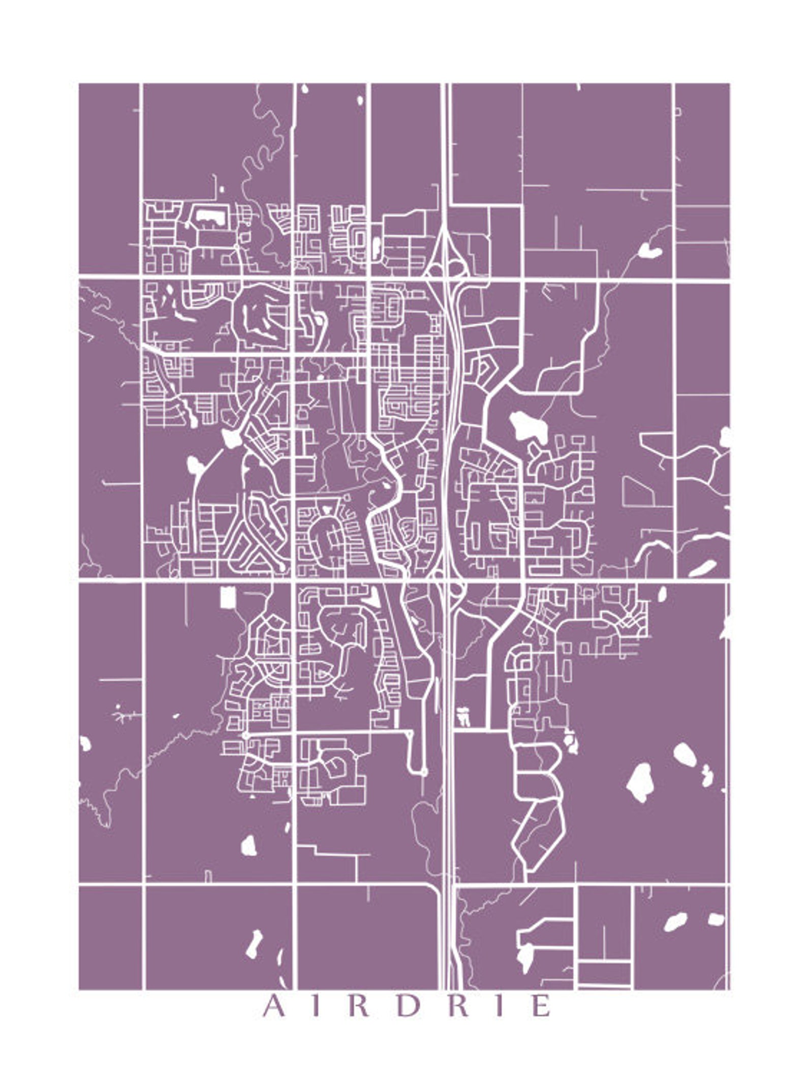 Airdrie, AB Map Art Print - Etsy