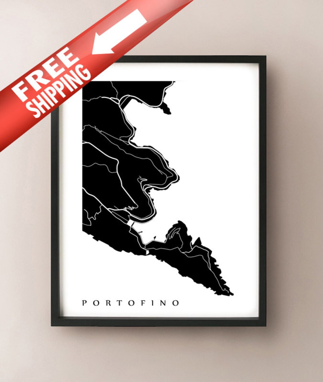 Portofino Map Print - Etsy