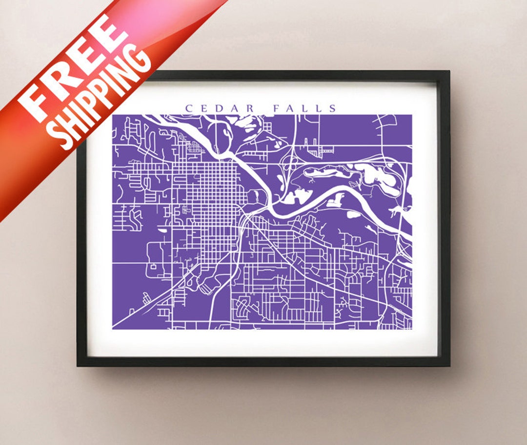 Cedar Falls Map Print, Iowa Art Poster - Etsy
