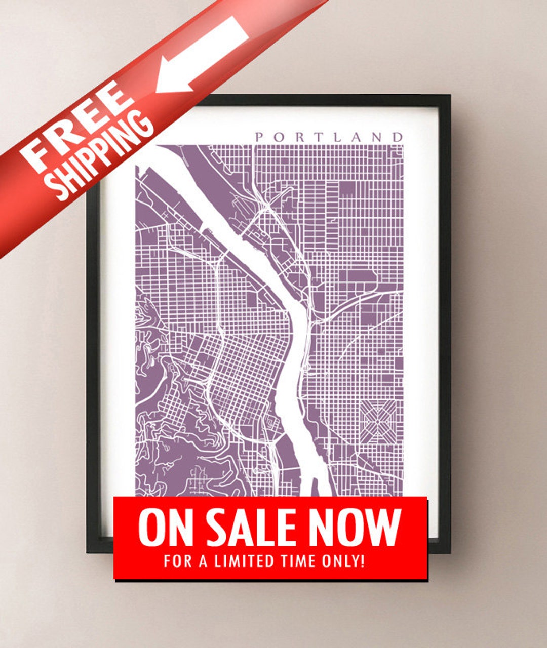 Portland Map Print - Oregon Art Poster - Keep Portland Weird - Pacific ...