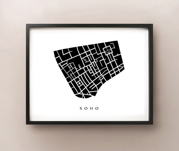 Soho Map London England Neighbourhood Art Print | Etsy