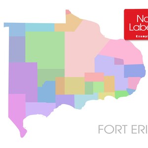 Fort Erie, ON Map - Coloured Neighbourhoods Print - Etsy