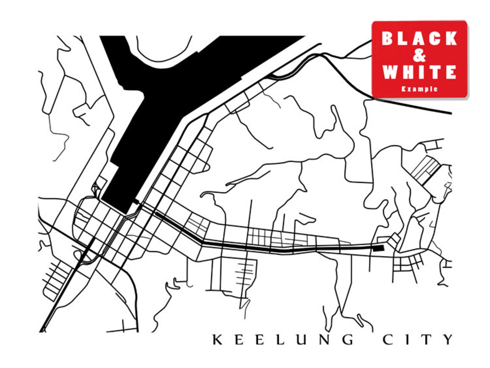 Keelung City Map Print Taiwan Poster Art - Etsy