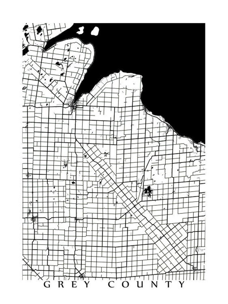 Grey County Map Print Ontario Art Canada Poster Choose - Etsy