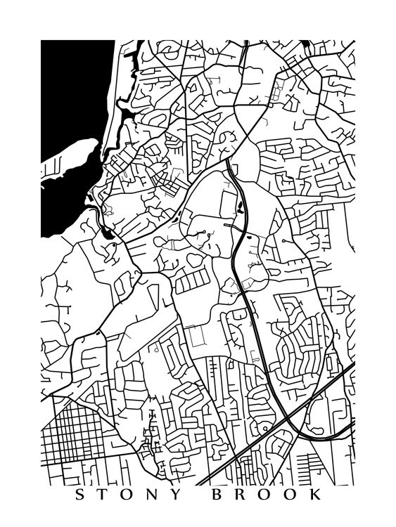 Stony Brook Map Art Poster Print New York | Etsy