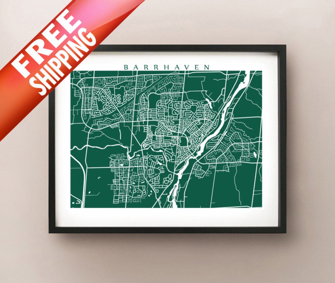 Barrhaven Map Art Nepean Ottawa Canada Wall Art Ontario - Etsy