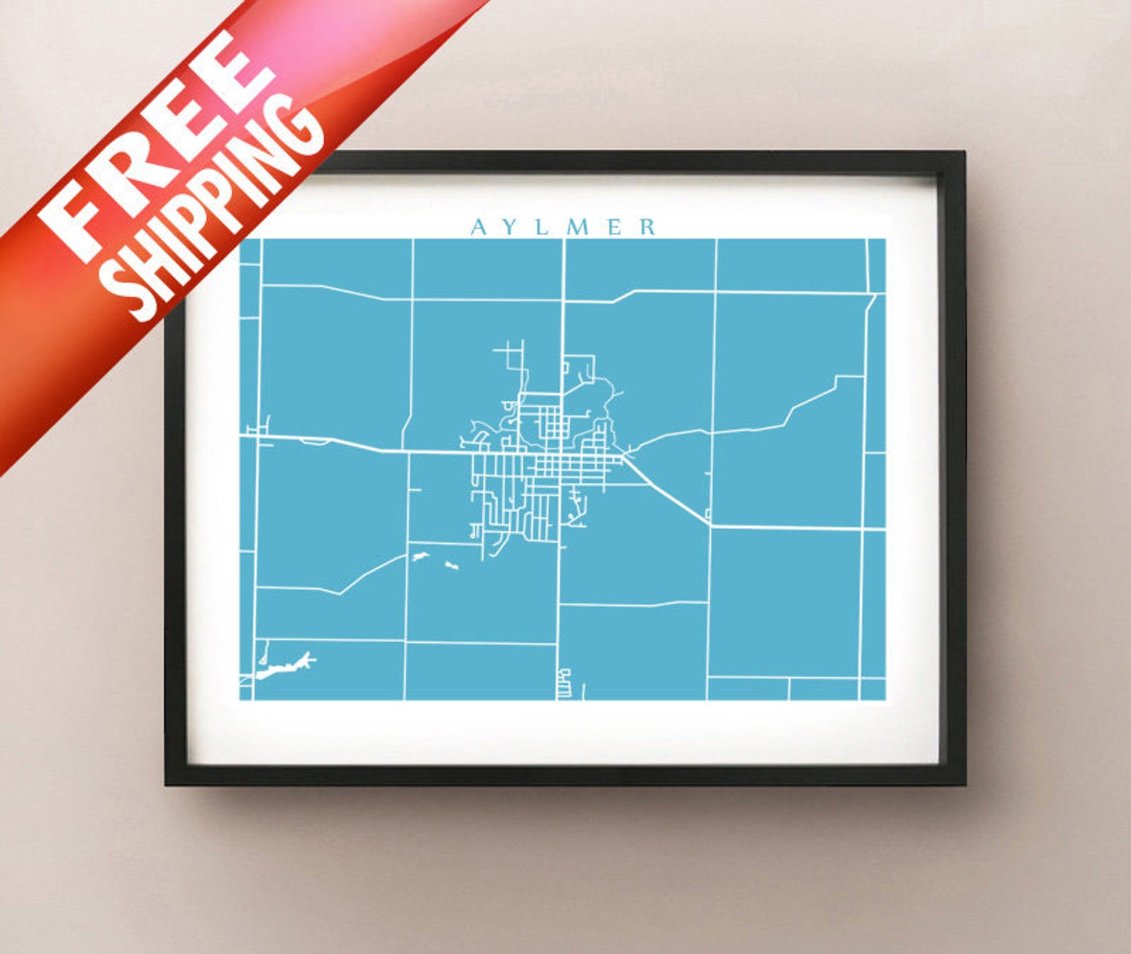 Aylmer, ON Map Print - Ontario Poster Art - Etsy