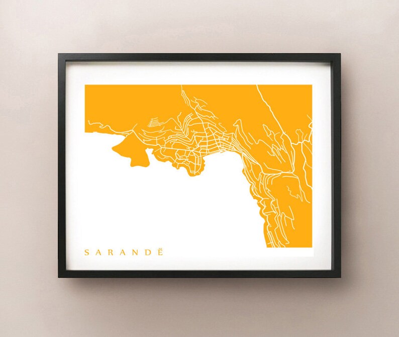Sarandë Map Print - Albania Poster - Etsy