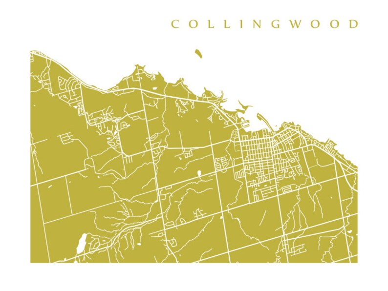 Collingwood Map Print Ontario Art Canada Poster Choose - Etsy Canada