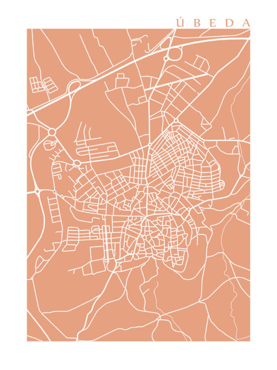 Úbeda Spain Map Art Print | Etsy