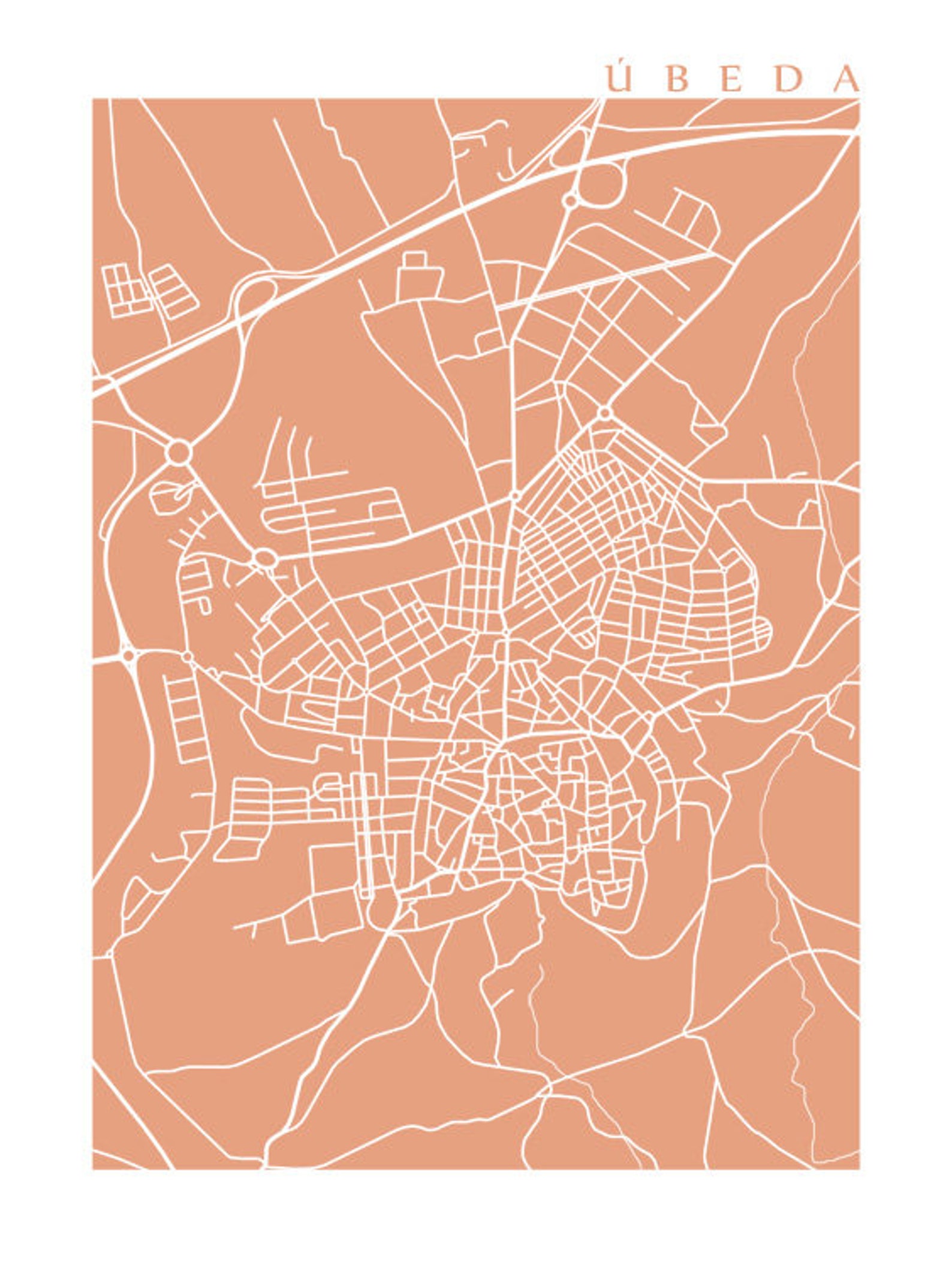 Úbeda Spain Map Art Print | Etsy