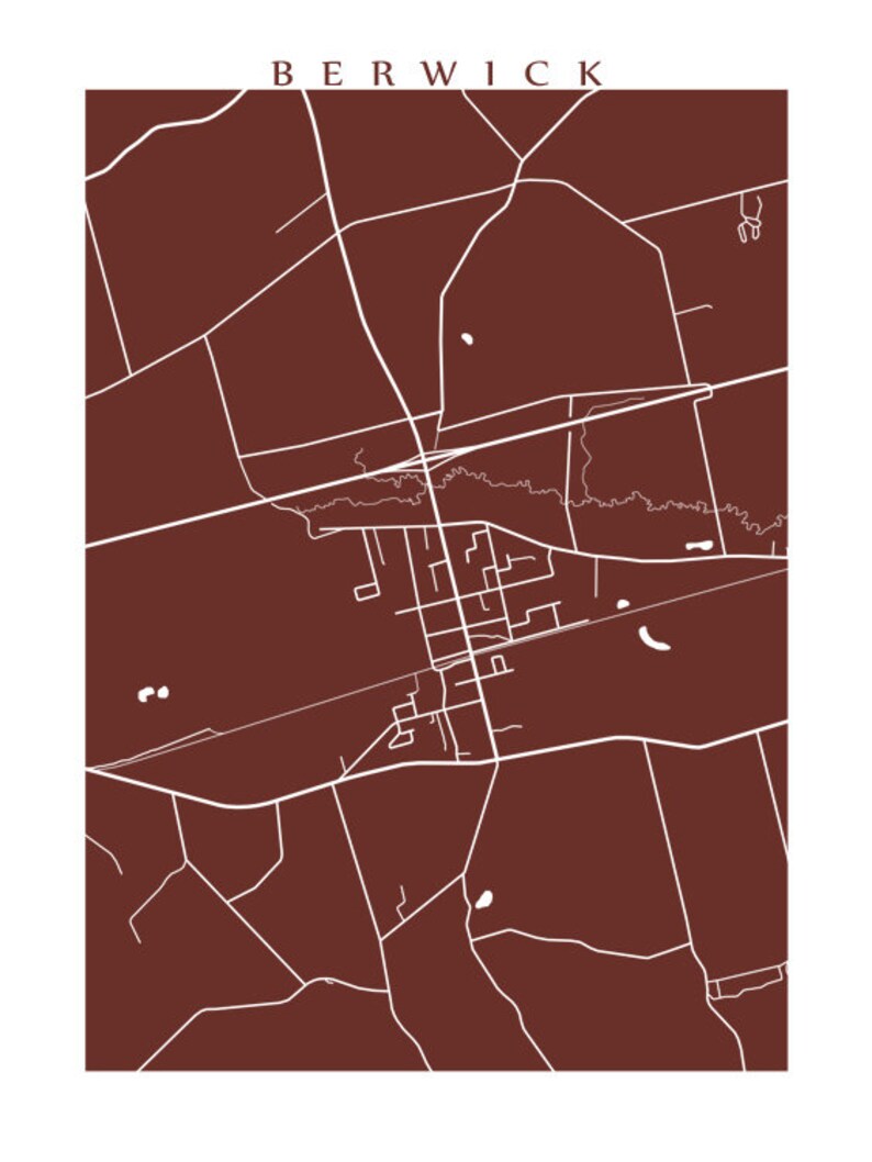 Berwick NS Annapolis Valley Nova Scotia Map Print - Etsy