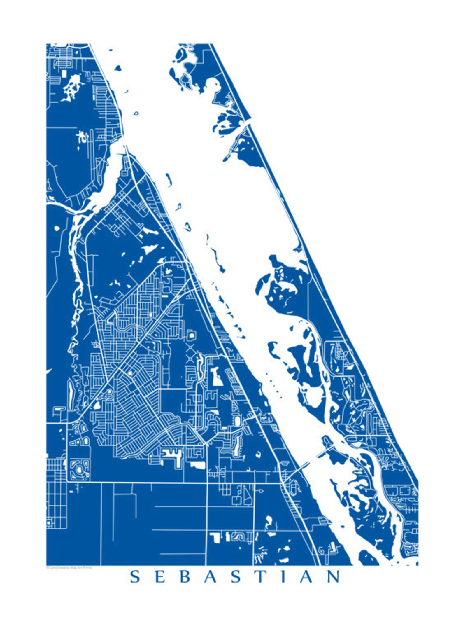 Sebastian Florida Map Art Print: Custom Color City Poster - Etsy