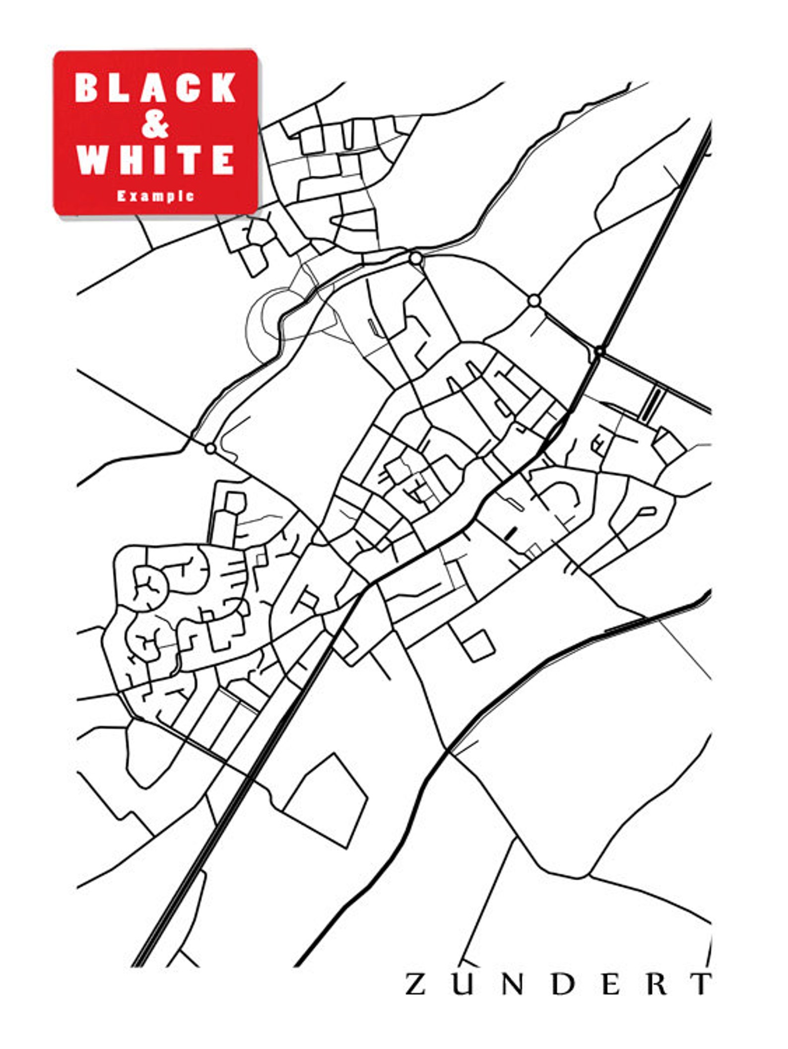 Zundert Map Print - Netherlands Poster - Etsy