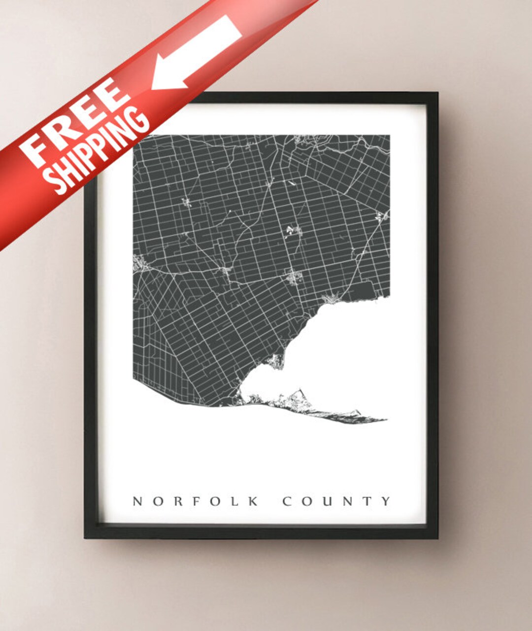 Norfolk County, Ontario Map Print - Etsy
