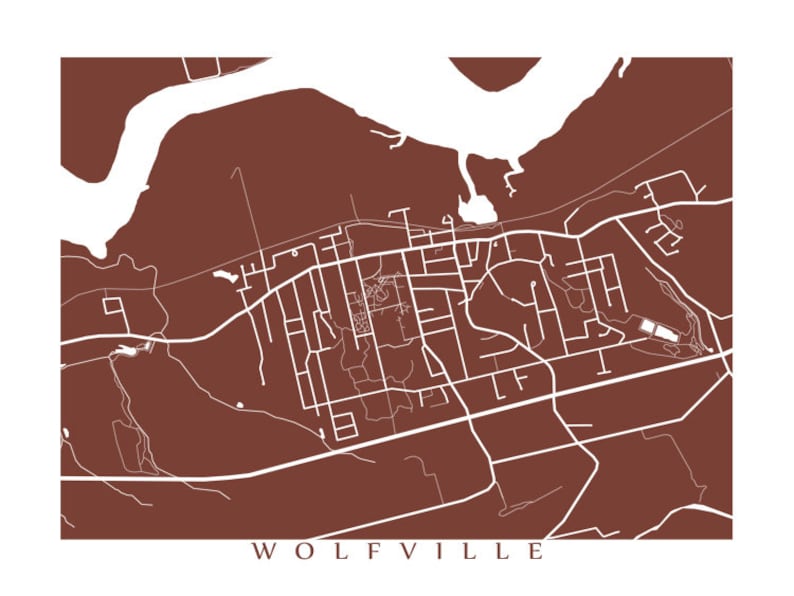 Wolfville NS Annapolis Valley Nova Scotia Map Print - Etsy